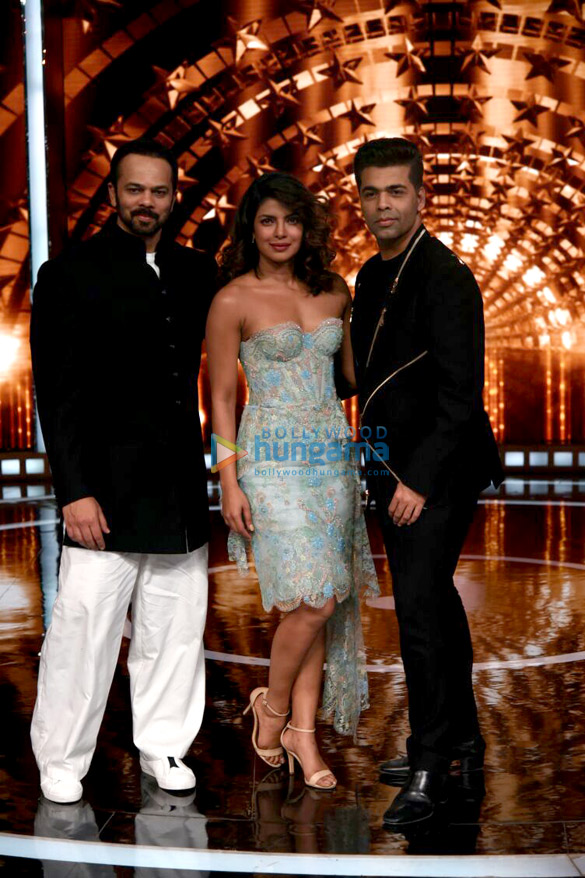 Priyanka Chopra, Karan Johar and Rohit Shetty on the sets of India’s ...